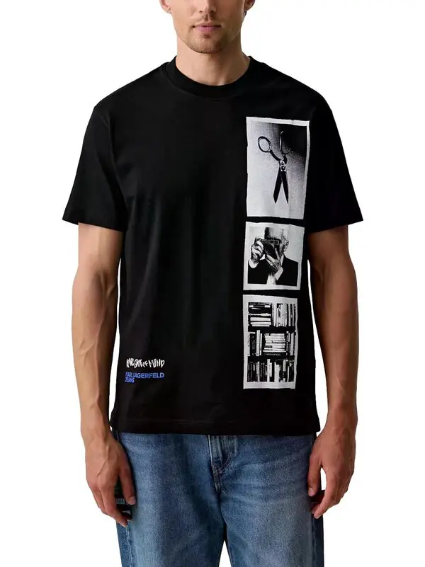 Karl Lagerfeld Graphic-print Crew-neck T-shirt - Black