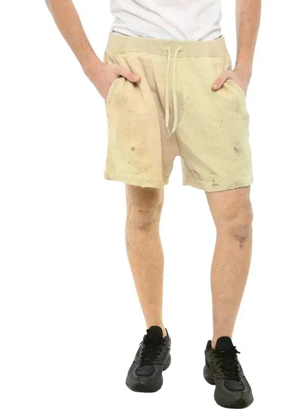 Dsquared2 Distressed Cotton Track Shorts - Neutrals
