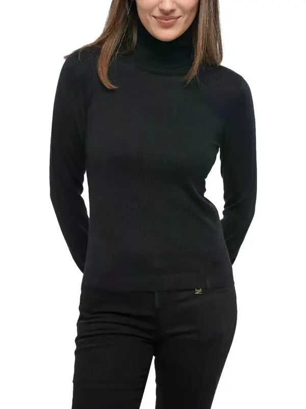 DIESEL® Cotton Turtleneck Sweater - Black
