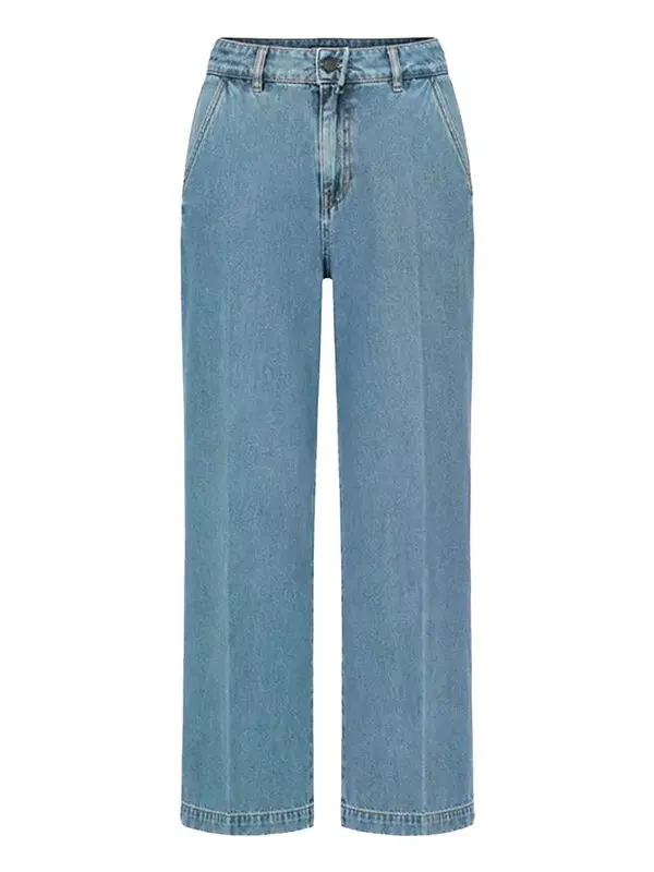 Liviana Conti Pressed Crease Wide-leg Jeans - Blue