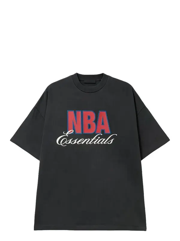 Fear Of God Logo-print Drop-shoulder T-shirt - Black