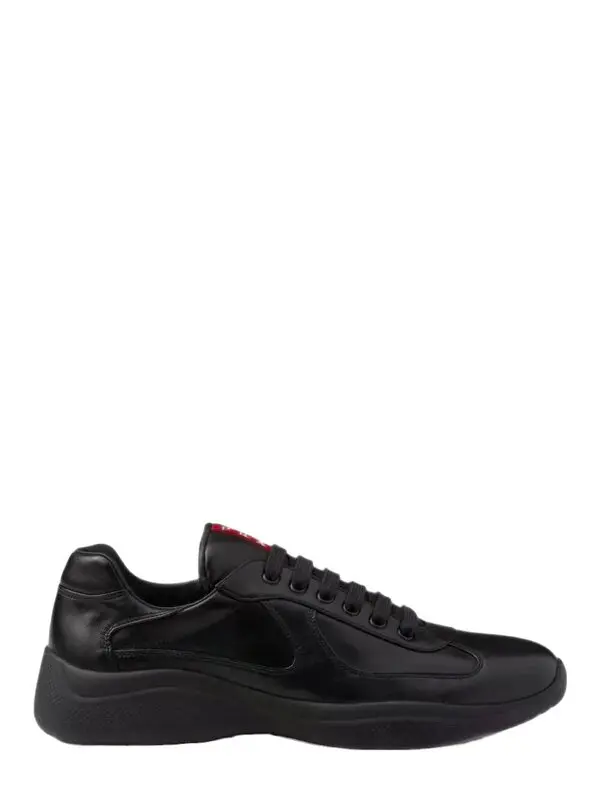 Prada America's Cup Nappa Leather Lace-up Sneakers - Black