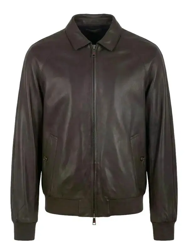 KIRED Pisa Zip-up Leather Jacket - Brown