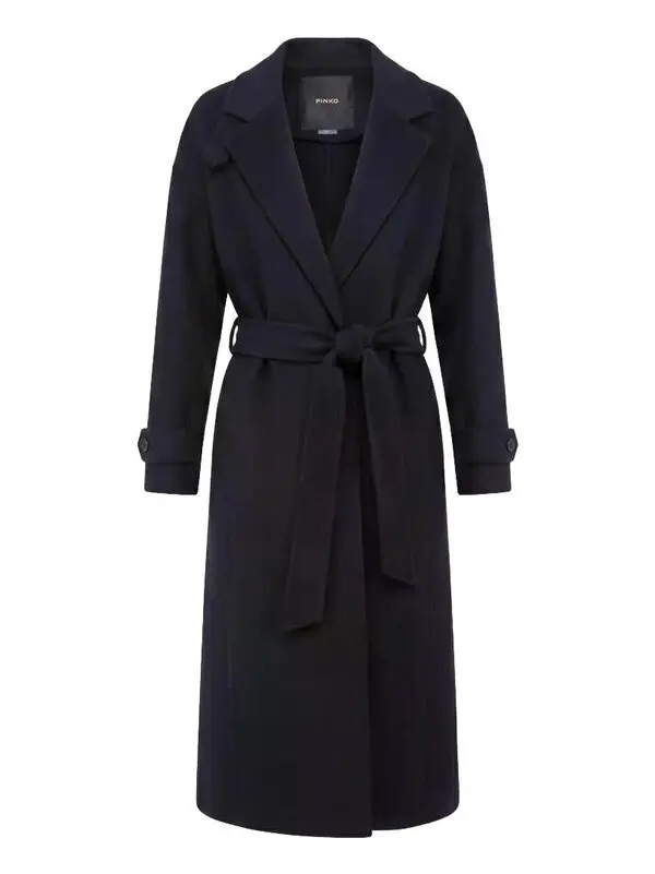 Pinko Casella Belted Coat - Blue