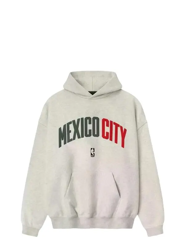 Fear Of God Logo Print Hoodie - Grey