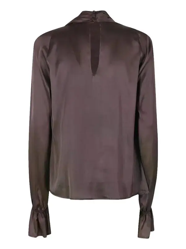 Raquel Diniz Moona Draped Neck Blouse - Brown