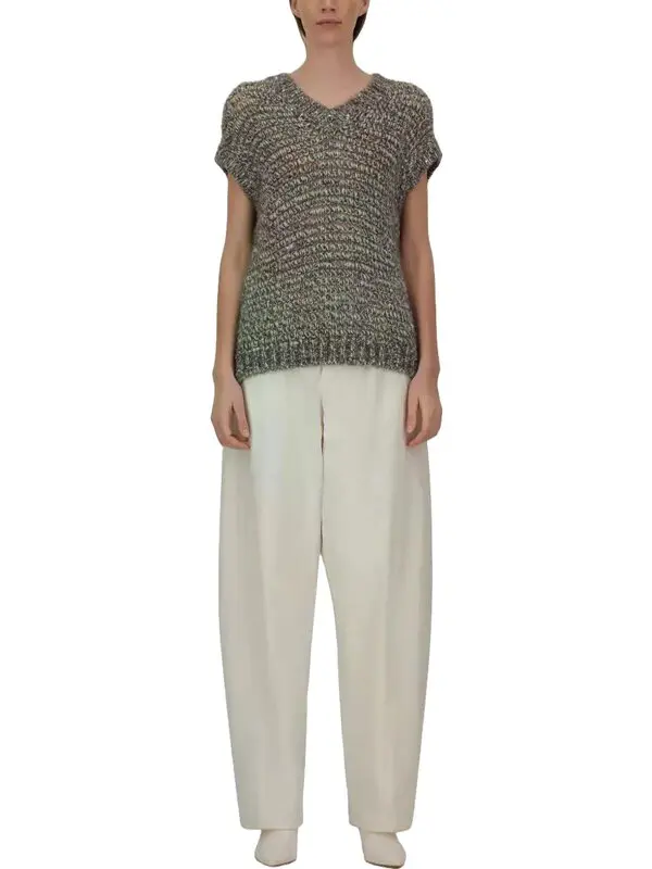 Herno Sequined V-neck Vest - Grey