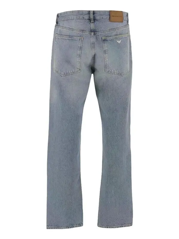 Emporio Armani Distressed Whiskered Jeans - Blue