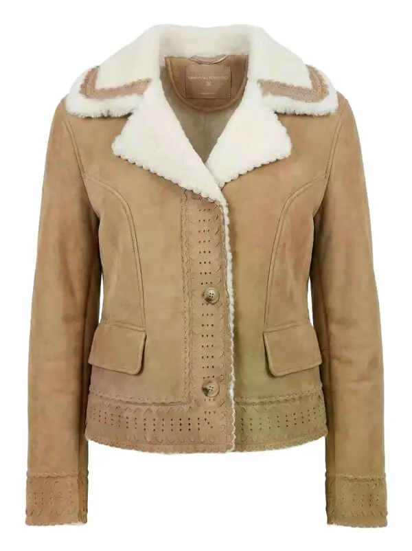 Ermanno Scervino Perforated Leather Jacket - Neutrals