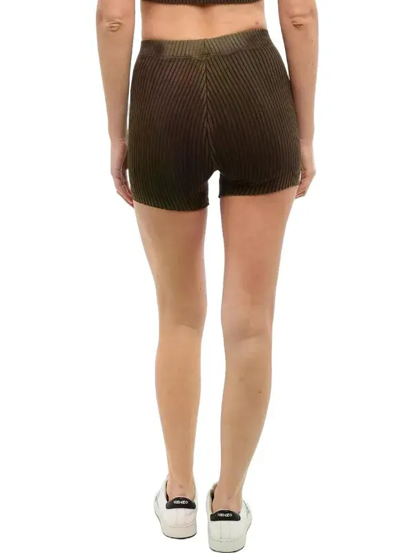 Cotton Citizen Ribbed Distressed High-rise Shorts - Brown