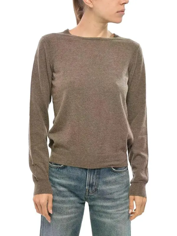 Malo Crew Neck Long Sleeve Sweater - Brown