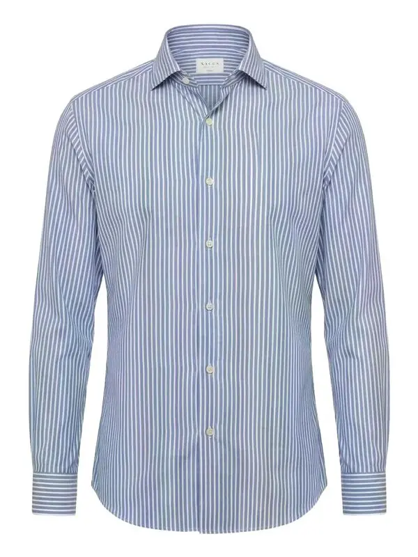 XACUS Striped Long-sleeve Shirt - Blue