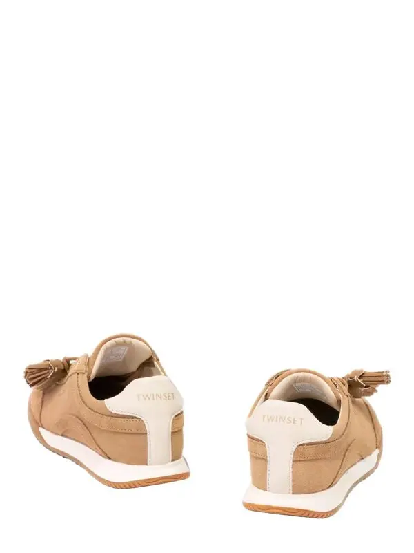 TWINSET Tassel Detail Suede Sneakers - Neutrals