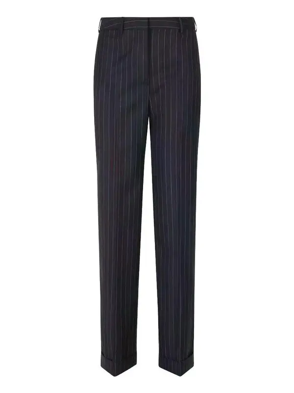 SEMICOUTURE Lola Pinstriped Trousers - Blue