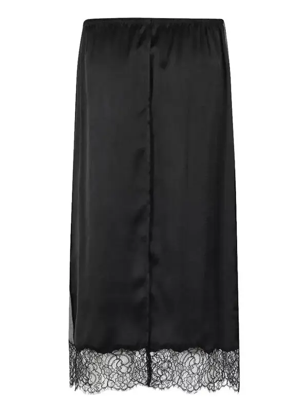 SEMICOUTURE Becka Lace-trim Midi Skirt - Grey