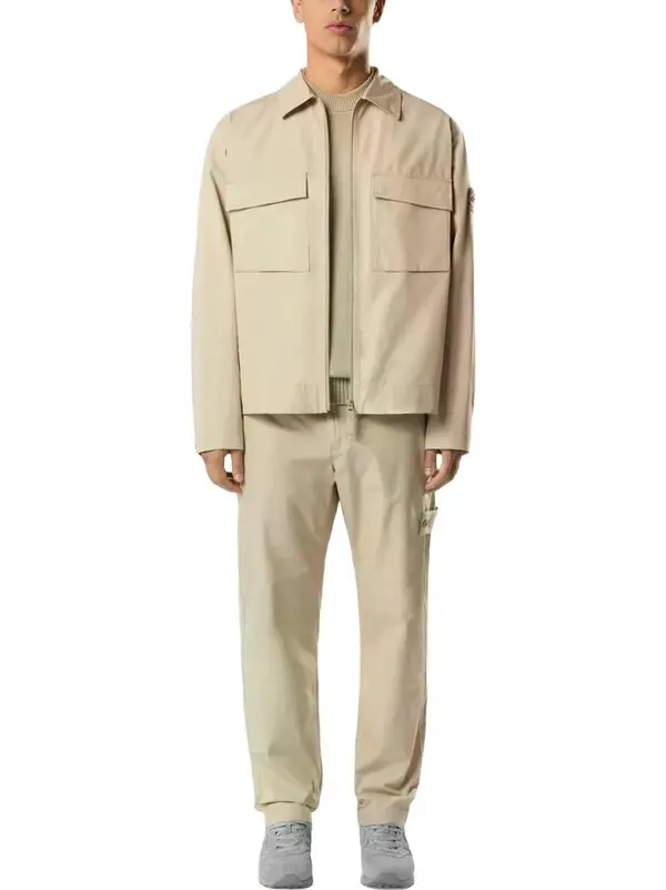 Stone Island 1200018 All-weather Cotton Canvas Ghost Piece Overshirt - Neutrals