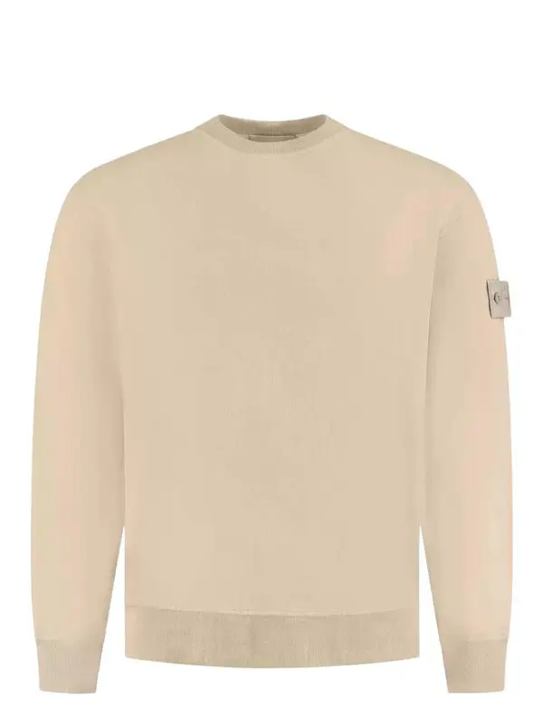 Stone Island Logo Patch Crew Neck Sweater - Neutrals
