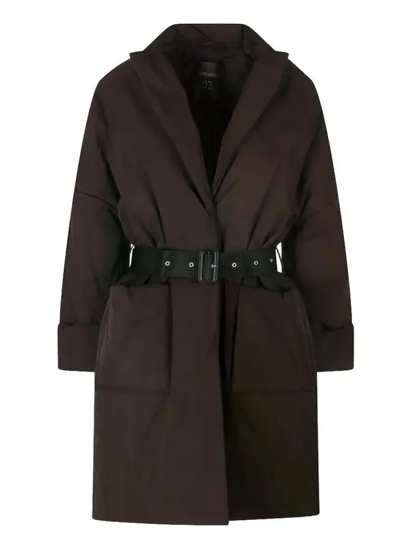 SEMICOUTURE Padded Belted Jacket - Brown