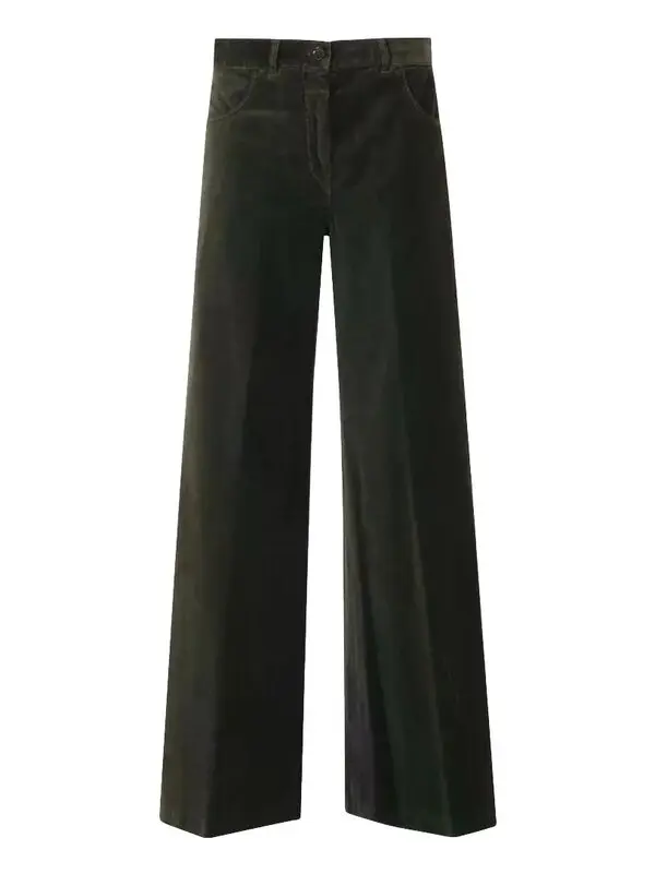 Aspesi Velvet Wide-leg Trousers - Green
