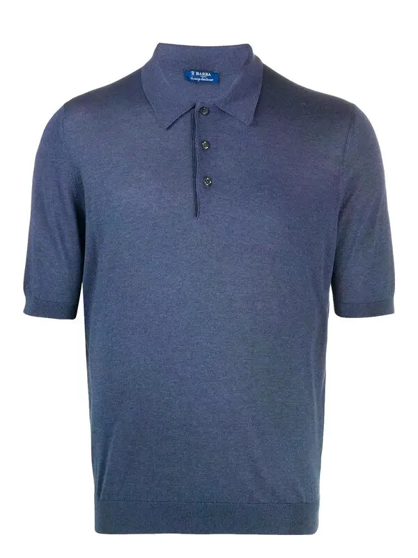 BARBA NAPOLI Solid-color Polo Shirt - Blue
