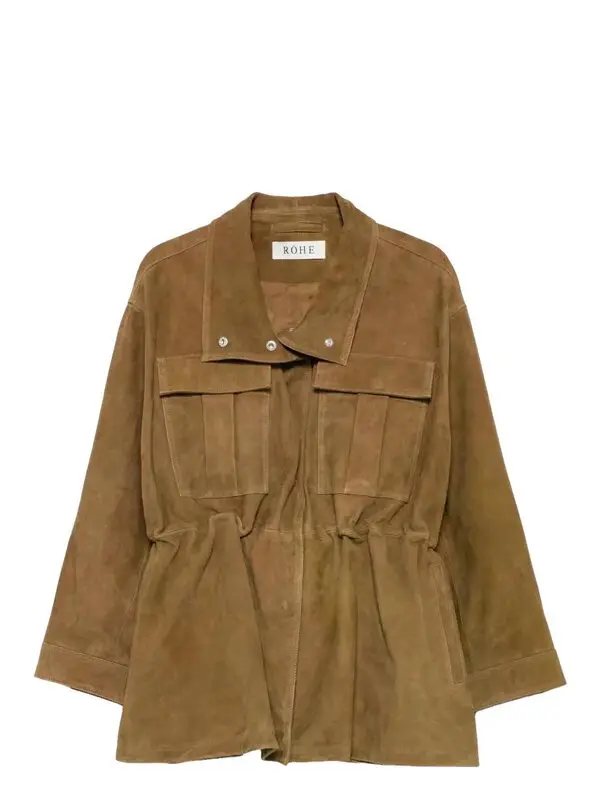 RÓHE Drawstring-waist High-neck Jacket - Brown