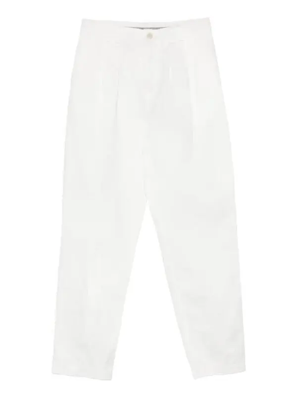 Canali Pleated Straight-leg Trousers - White