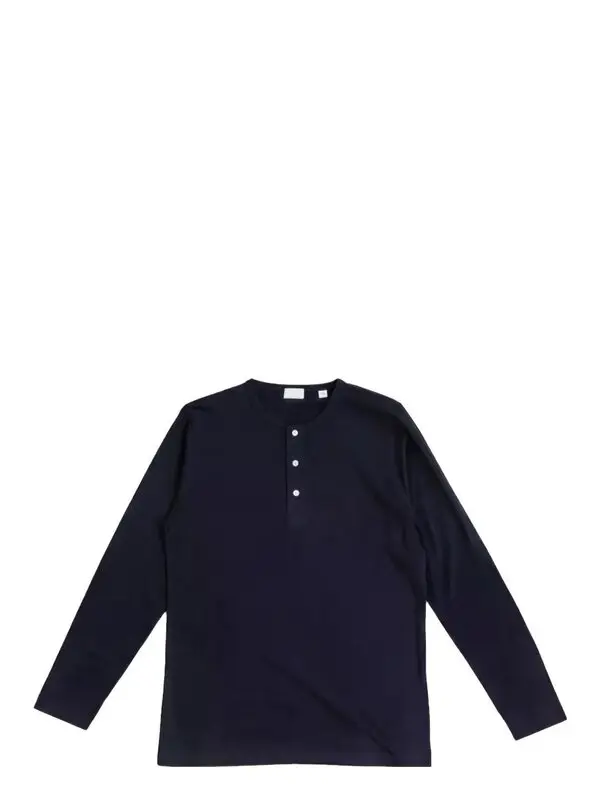 HANDVAERK Pj Long-sleeve Henley T-shirt - Blue