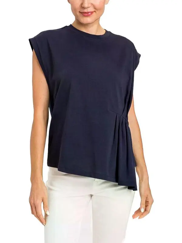 TWINSET Asymmetric Pleated T-shirt - Blue