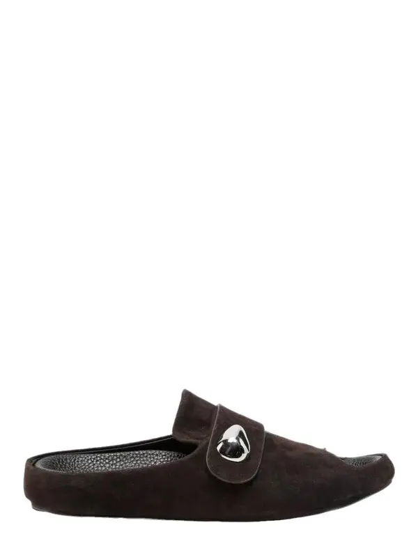 SERGIO MORETTI FIRENZE Embellished Open-toe Slip-on Sandals - Brown
