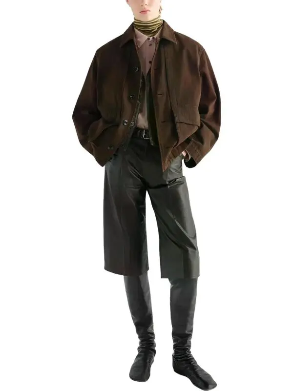 LEMAIRE Lemiare Boxy Jacket In Heavy Garment-dyed Broken Twill - Brown