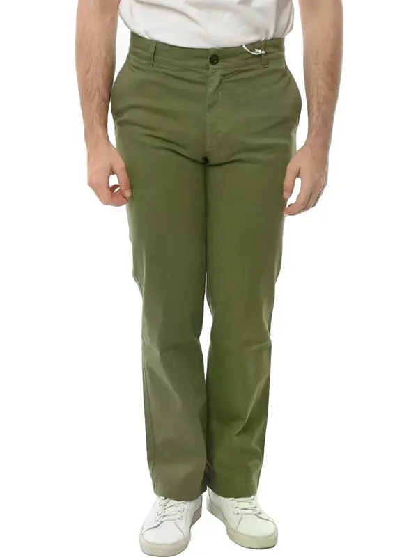 DEPARTMENT 5 Logo Patch Flat Front Trousers - Green