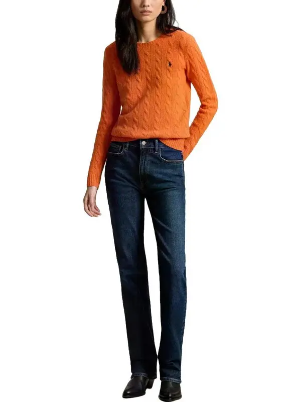 Polo Ralph Lauren Cable-knit Sweater With Embroidered Pony - Orange