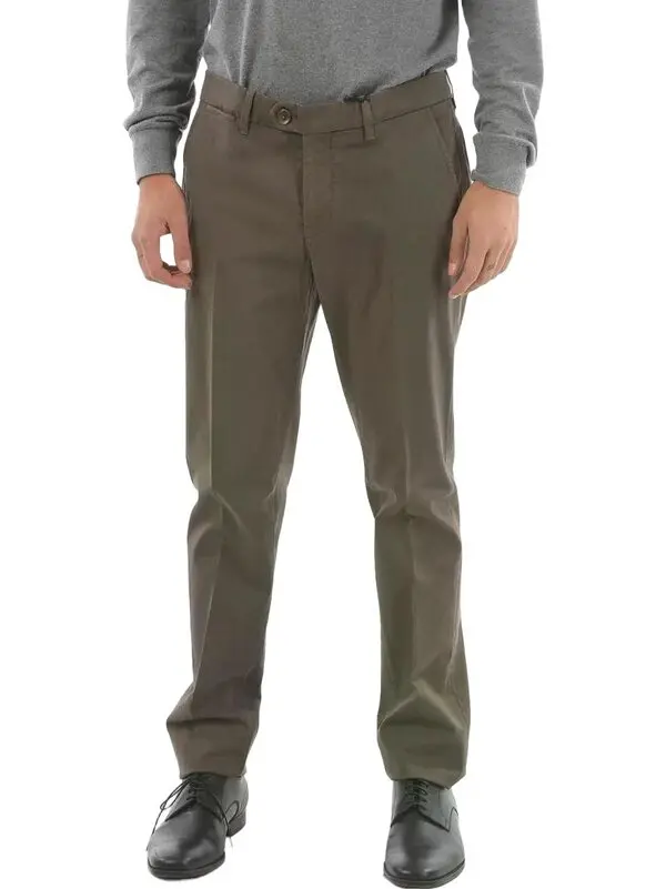 Corneliani Malga Stretch-cotton Trousers - Brown