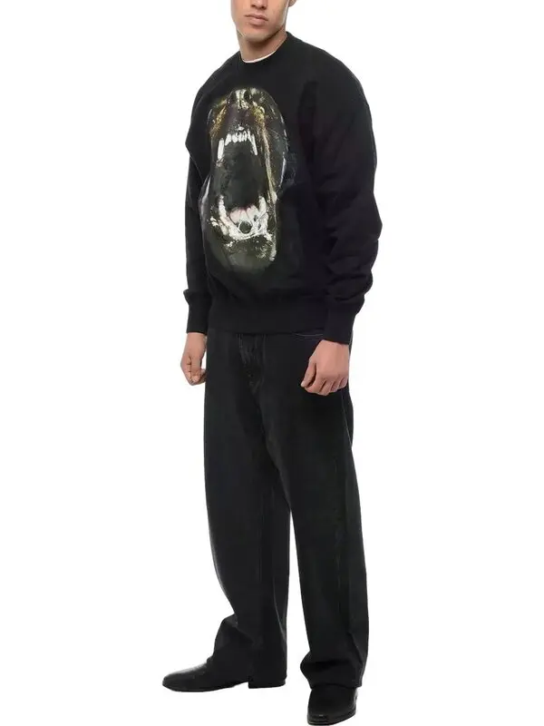 1989 STUDIO Graphic-print Brushed Cotton Sweatshirt - Black