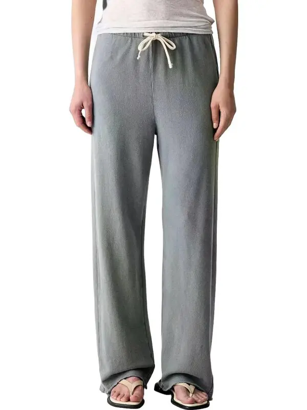 American Vintage Jersey Drawstring Wide-leg Joggers - Grey