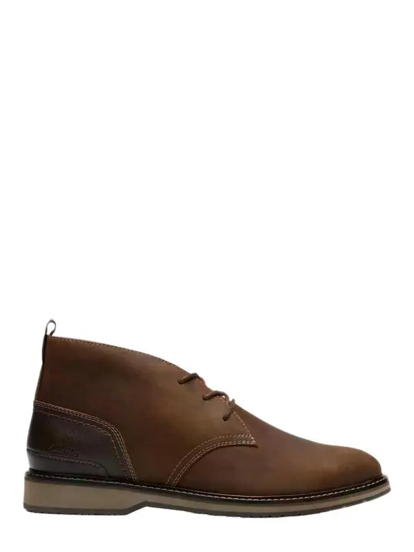 Clarks Monahan Chukka Leather Boots - Brown