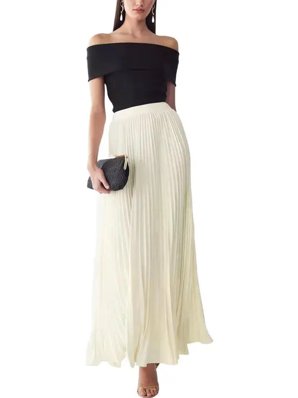 WILLA Pleated Maxi Skirt - Neutrals