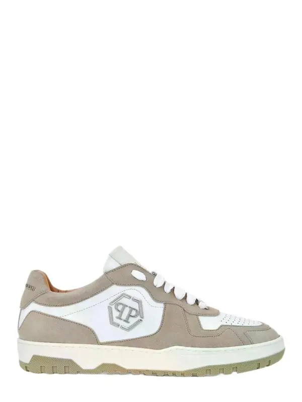 Philipp Plein Hexagon Logo-plaque Panelled Sneakers - Neutrals