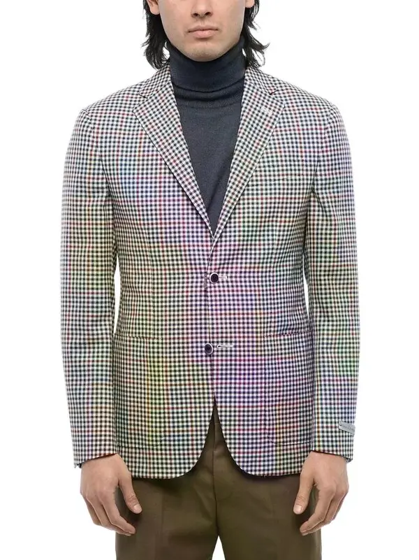 Corneliani Checked Wool Blazer - Neutrals