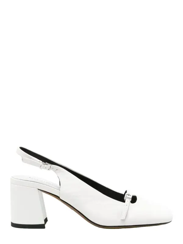 SERGIO MORETTI FIRENZE Buckle-detail Slingback Pumps - White
