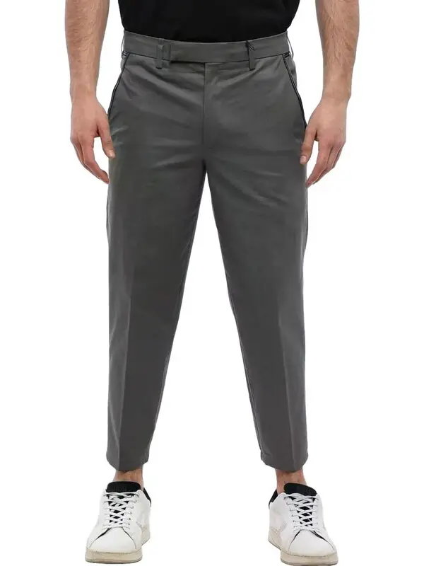 Neil Barrett Elasticated-cuff Chino Trousers - Grey