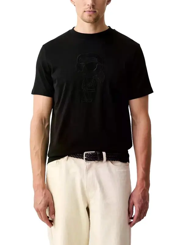Karl Lagerfeld Ikonik Embroidered T-shirt - Black