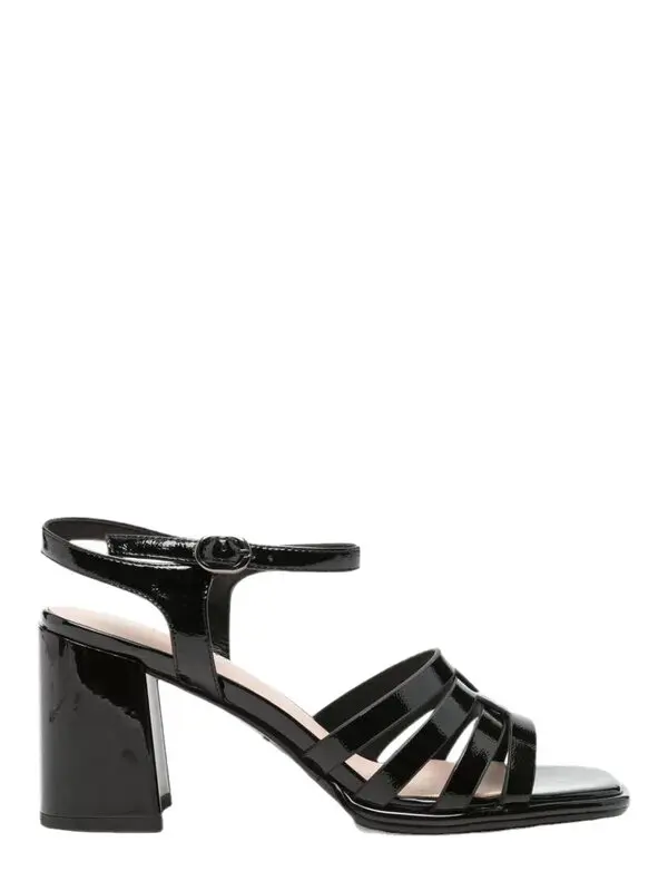 SERGIO MORETTI FIRENZE Patent Cage Sandals - Black