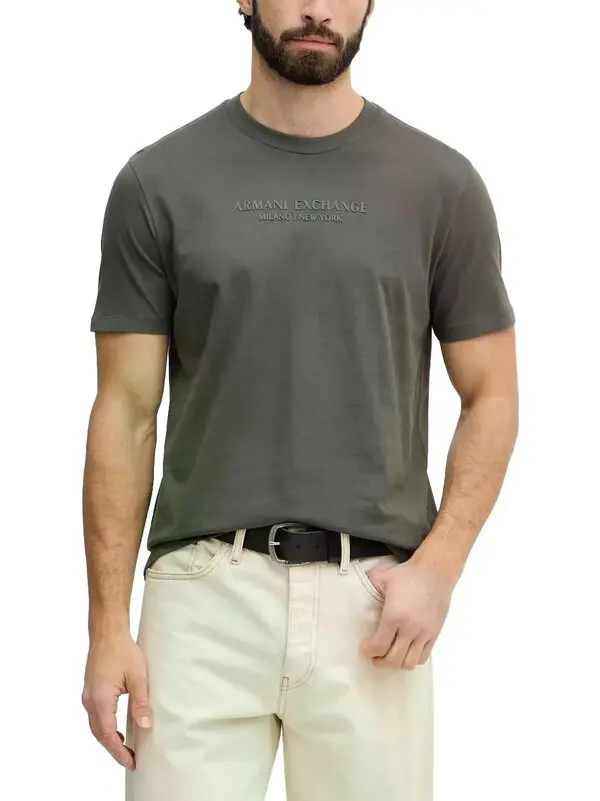 Armani Exchange Logo-embossed Cotton T-shirt - Green