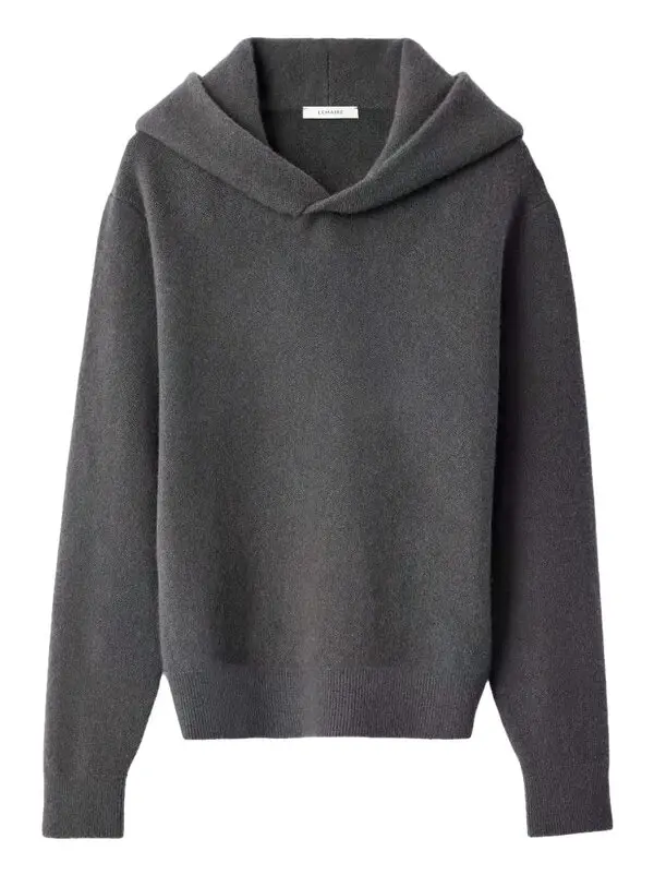 LEMAIRE Double Hooded Cashmere Sweater - Grey