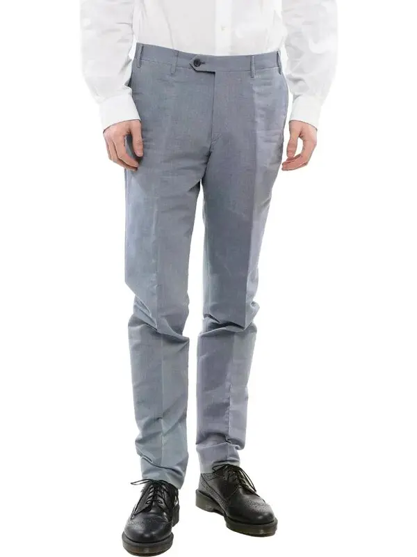 Corneliani Tailored Cotton Piqué Trousers - Grey