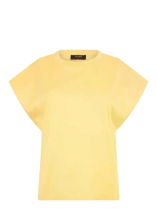 MOORER Crewneck T-shirt With Batwing Sleeves - Yellow