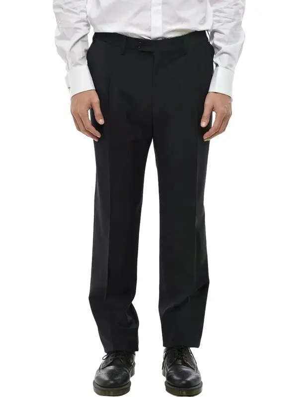 Corneliani Pressed-crease Straight-leg Trousers - Black