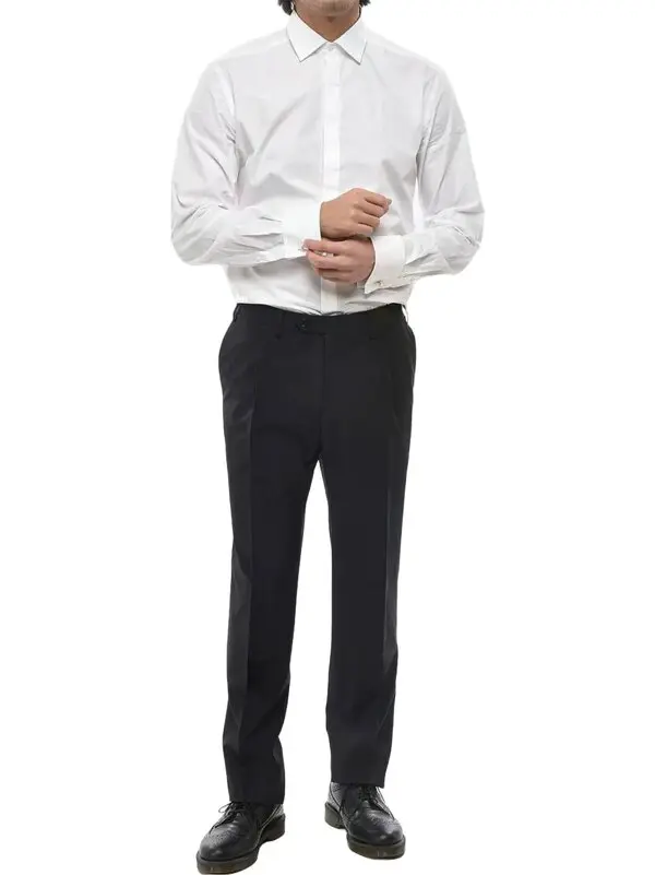 Corneliani Pressed-crease Straight-leg Trousers - Black