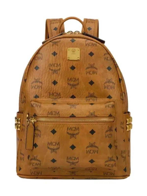 Mcm Stark Side Studs Backpack - Brown
